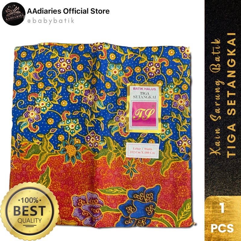 Kain Batik Tiga Setangkai Siap Jahit | 112cm X 118cm | Mix Cotton Kain ...
