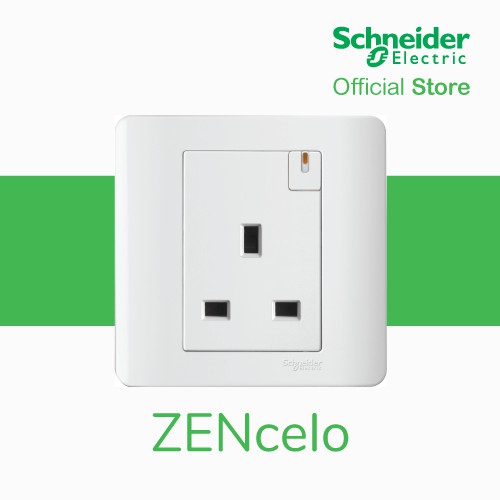 Schneider Electric Zencelo 13A 1 Gang Switched Socket with Ondicator ...