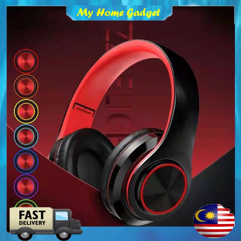 B39 / Cat Ear Wireless Bluetooth Headphone Colourful LED Bass Stereo ...