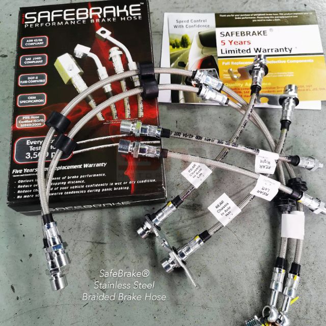 SafeBrake Stainless Steel Brake Hose Lancer GT Inspira Safe Brake Pro ...