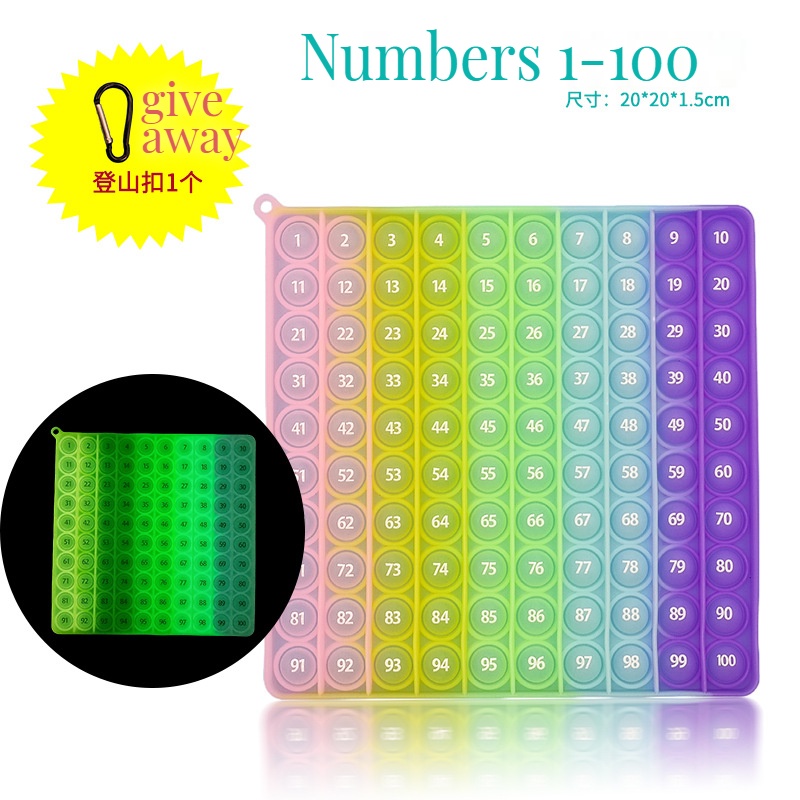 Rainbow Multiplication Tables Pop It Fidget Toy Large Size Alphabet ...