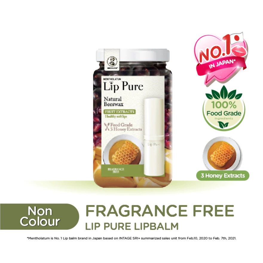 MENTHOLATUM LIPCARE Mentholatum Lip Pure Lip Balm Natural(W) | Shopee ...