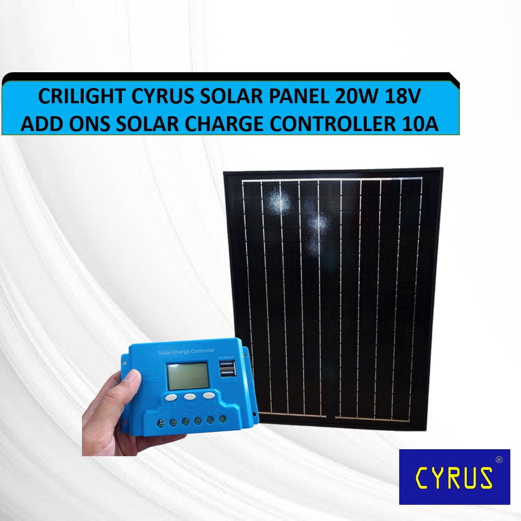 Crilight CYRUS Solar Panel Solar Charge Controller 18V (20W / 30W / 50W ...
