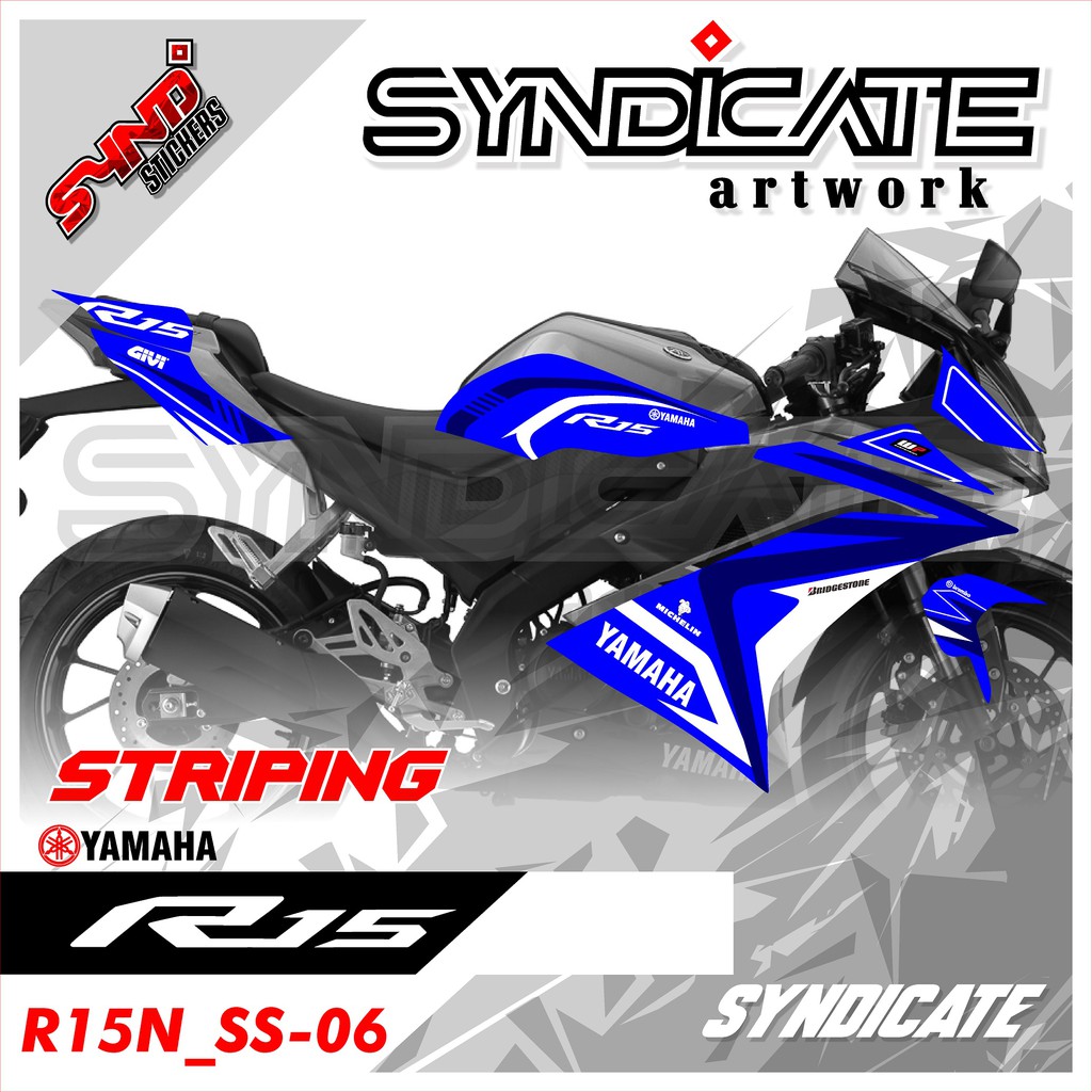 Yamaha R15 Motorcycle Variation Striping Sticker Code R15N_SS-06 ...