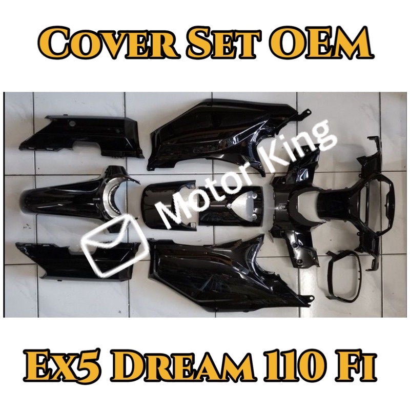 Body Cover Set OEM Honda Ex5 Dream 110 Fi ( BLACK Hitam ) | Shopee Malaysia