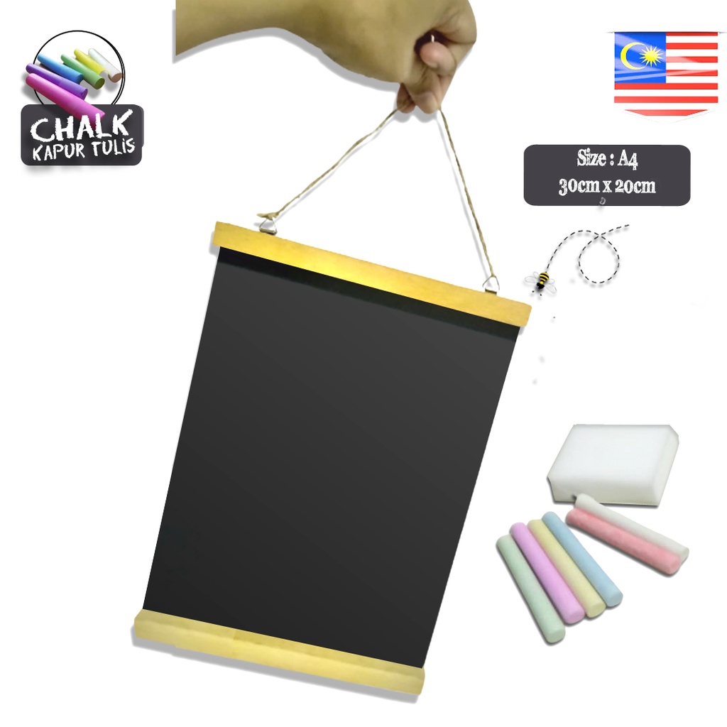A4 (30cm*20cm) Korean Hanging ChalkBoard Blackboard Papan Hitam ...