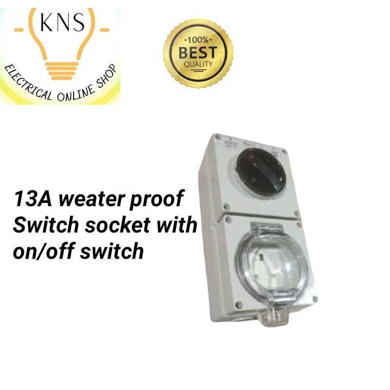 13A 3 PIN IP66 WEATHERPROOF OUTDOOR SINGLE SWITCH SOCKET WITH ON OFF ...