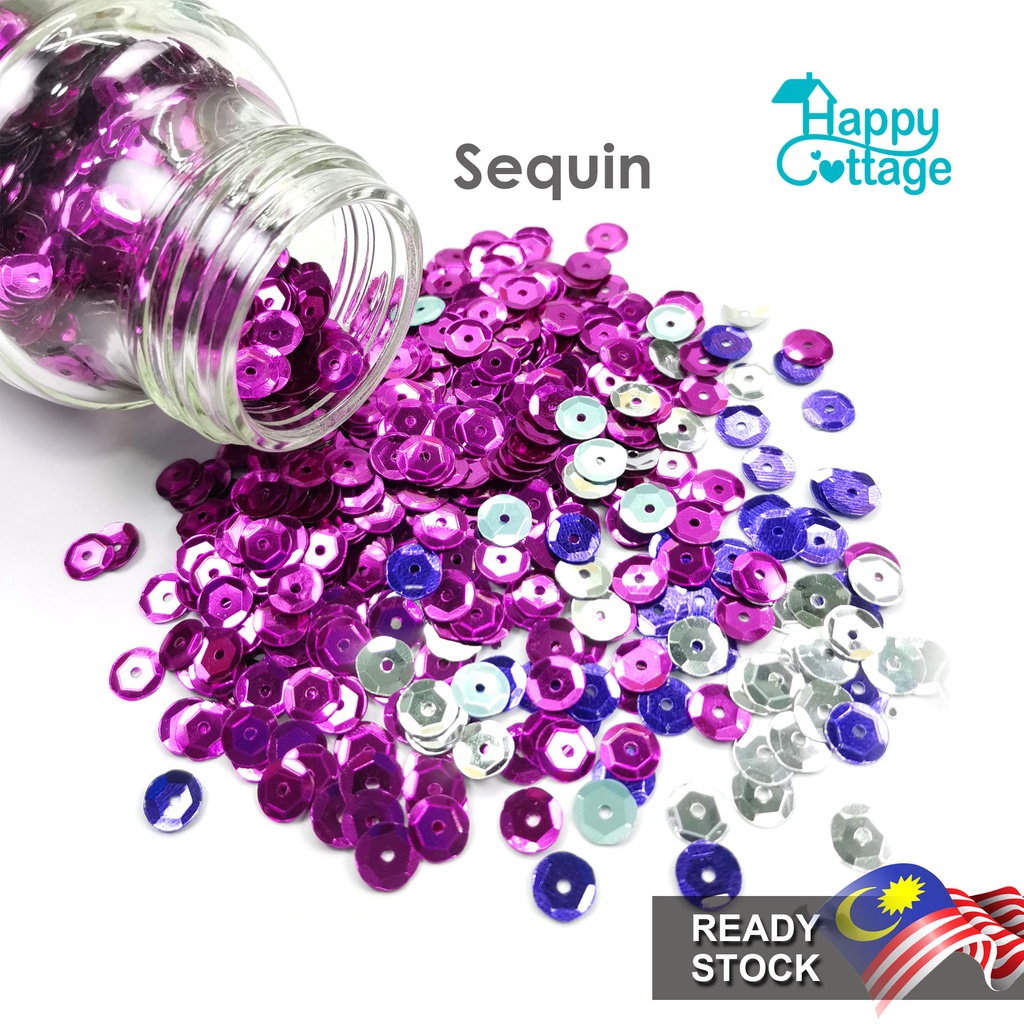 6mm Shiny Round Sequin-Assorted Colour-10g/Art and Craft/Handmade DIY ...