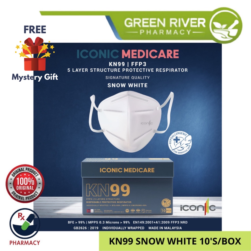 ICONIC KN99 5 LAYERS SIGNATURE - SNOW WHITE {10'S - BOX} | Shopee Malaysia