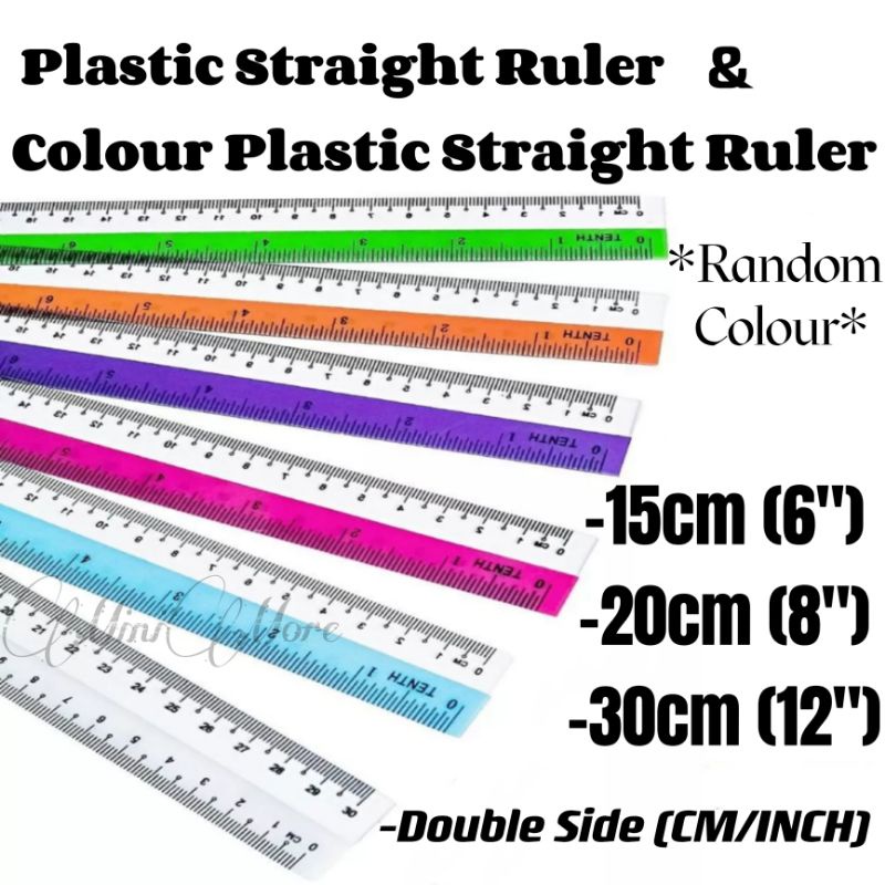 (MiniMore) Plastic Straight Ruler & Colour Plastic Straight Ruler (CM ...