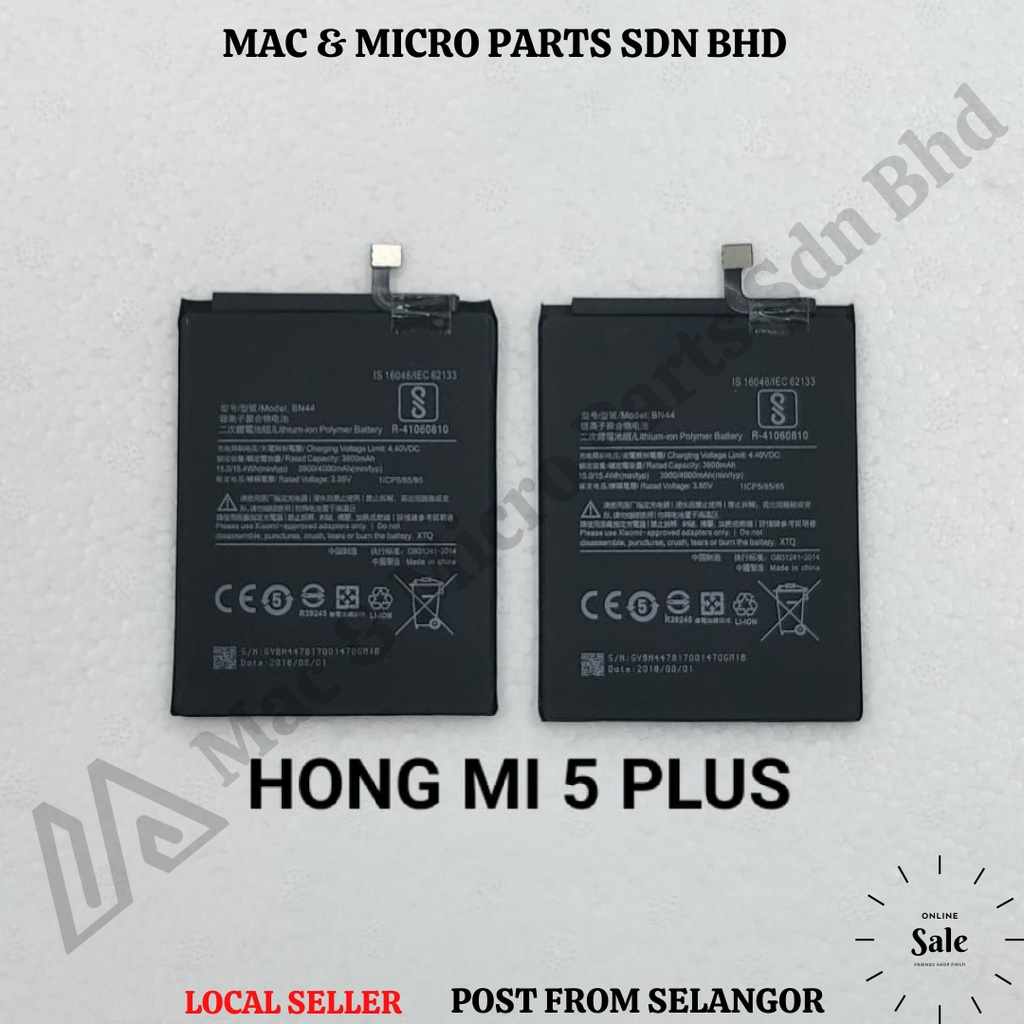 MG BRAND HONG MI 5 PLUS BATTERY MODEL BN44 (4000mAh) | Shopee Malaysia