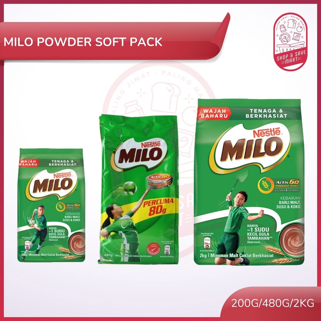 Nestle Milo Active-Go Chocolate Malt Powder Soft Pack (Size: 200g / 400g / 2kg) | Shopee Malaysia