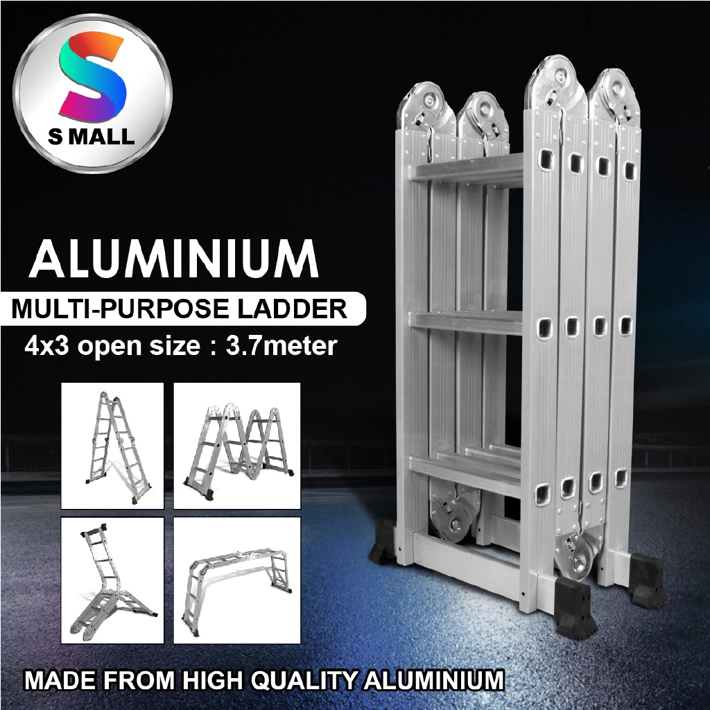 Aluminium Multipurpose Ladder 12 Steps Folding Ladder Medium Duty ...