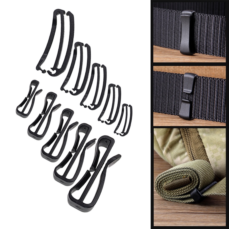 5Pcs 20/25/32/38/50mm ending clip webbing strap molle attachment buckle ...