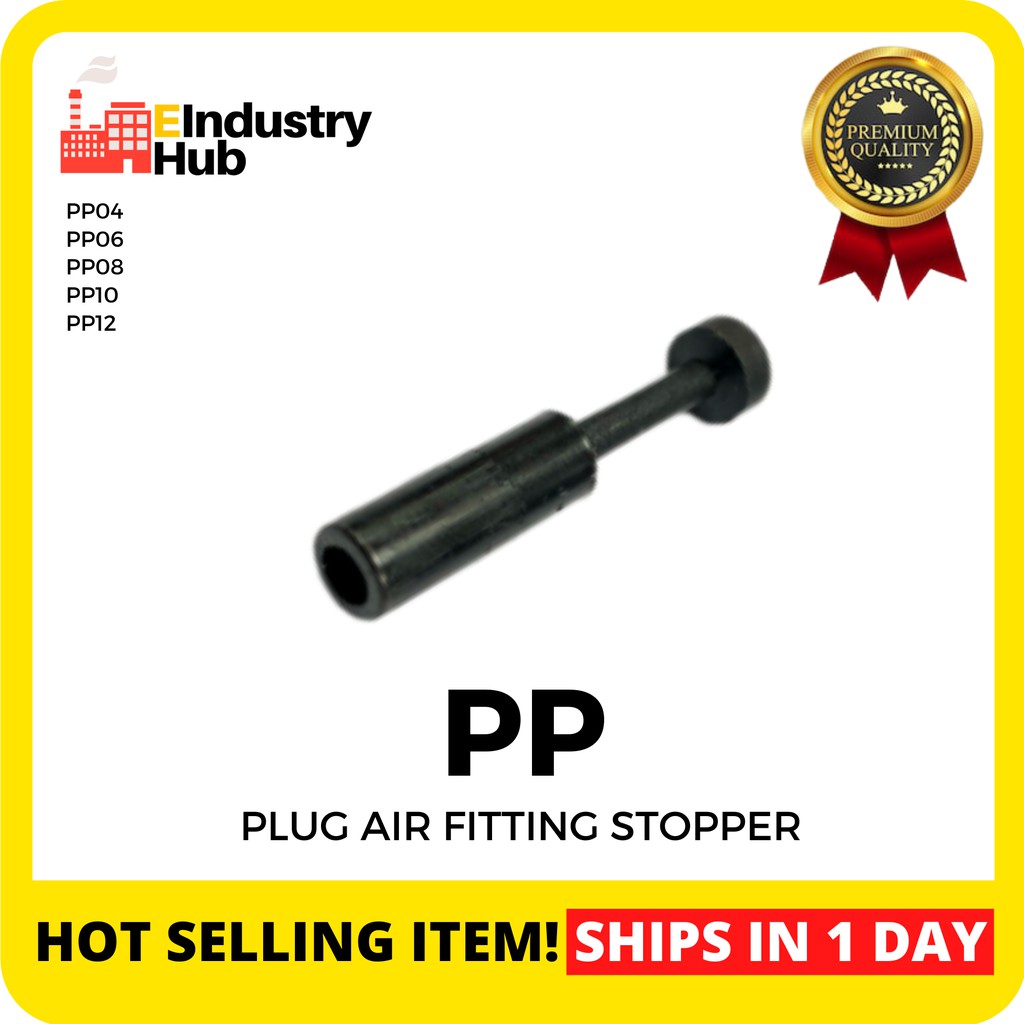 PP Pneumatic Plug Air Fitting Stopper Push In Push Lock Fitting Quick ...