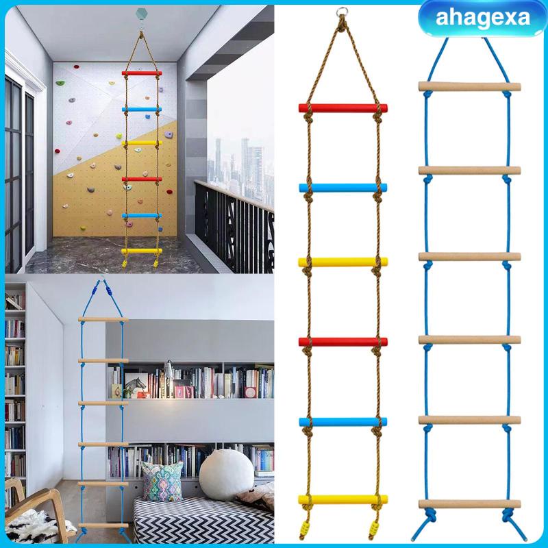 [AhagexaMY] Climbing Rope Ladder for Kids,Hanging with 6-Section Straps ...