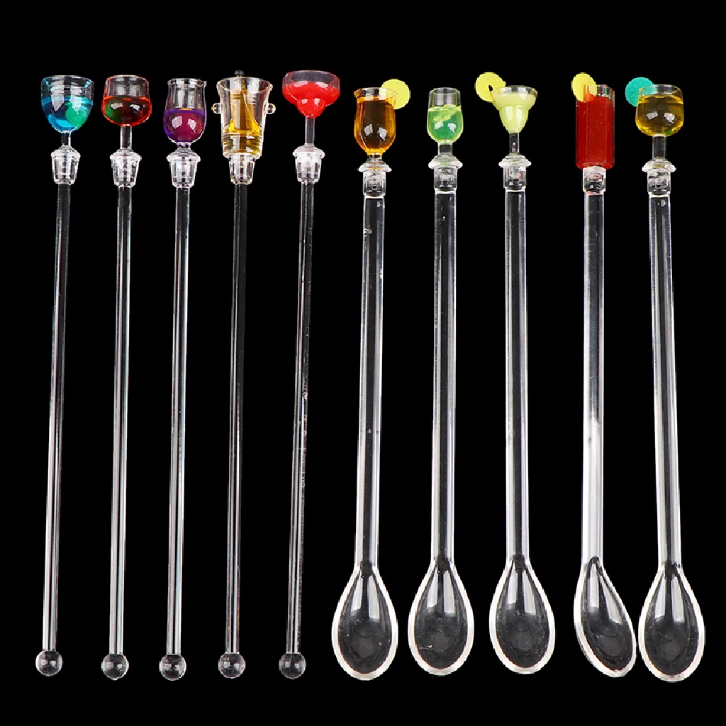[Auspiciousrui] Coffee Stirrer Household Long Handle Cute Plastic Milk ...
