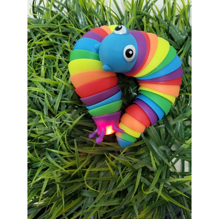 Tiktok Mainan Viral Fidget Finger Slug Articulated Sticky Stretch Slug ...