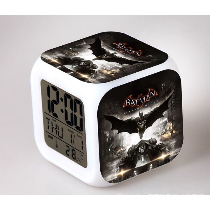 Batman 7 Color Changing Night Light Alarm Clock Elsa Anna Princess Doll ...