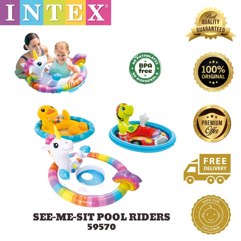 59570 INTEX See Me Sit Pool Rider/ baby seated safety float seat/Baby ...