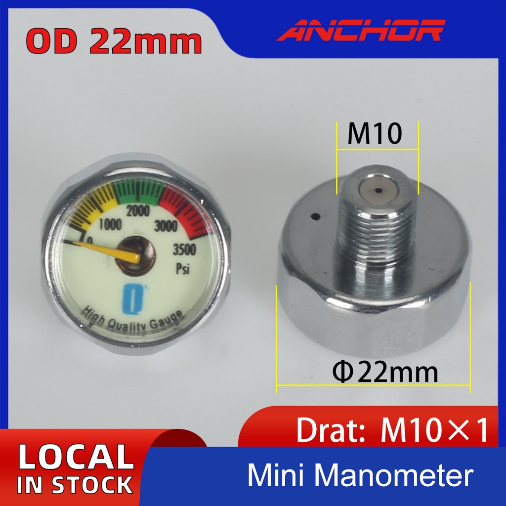 Manometer PCP bullpup OD22 OD25 M10 3500psi High pressure mini pressure ...
