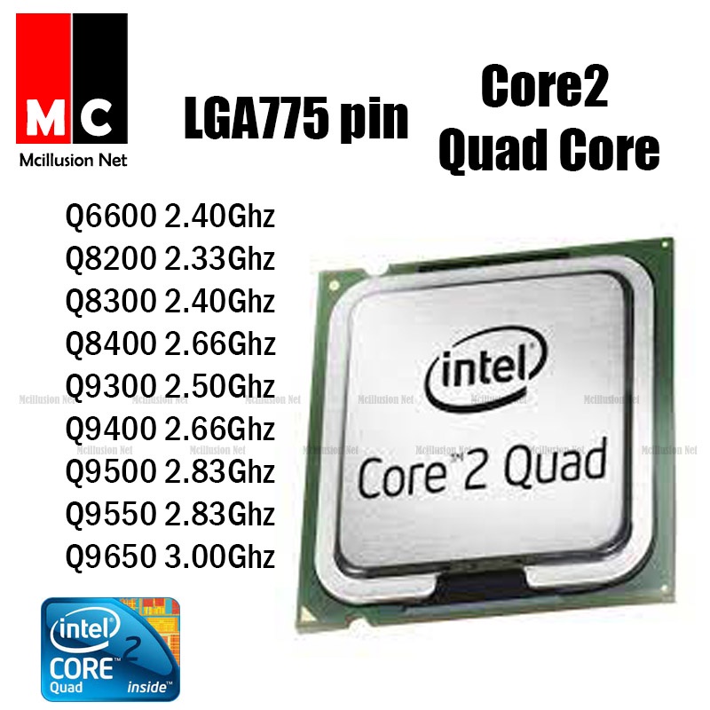 Intel® Pentium® Core2 Quad Core Cpu Q6600 Q8200 Q8400 Q9400 Q9500 LGA ...