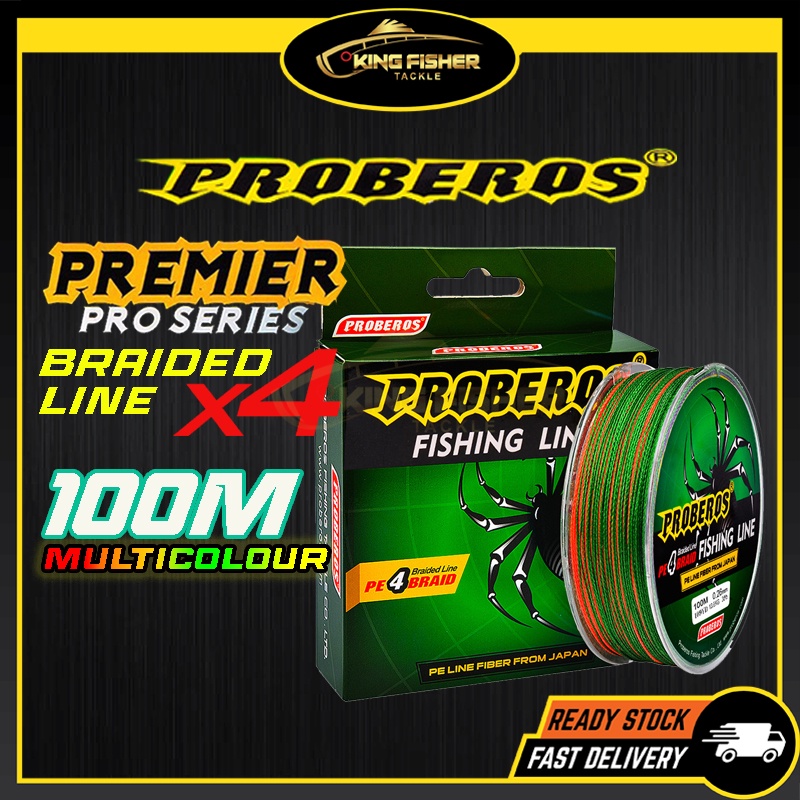 KFT Proberos Braided Fishing Line PE 100M x4 Tali Pancing Benang ...