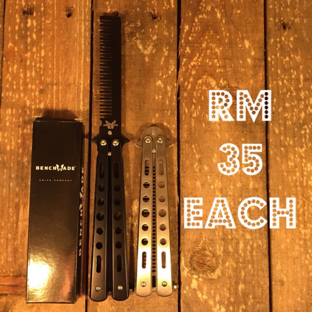 BENCHMADE BUTTERFLY BALISONG STAINLESS STEEL HAIR COMB | Shopee Malaysia
