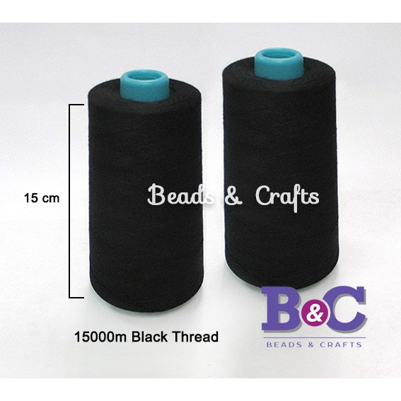 Benang Jahit Hitam 15000 mts/ Polyester Sewing Thread | Shopee Malaysia
