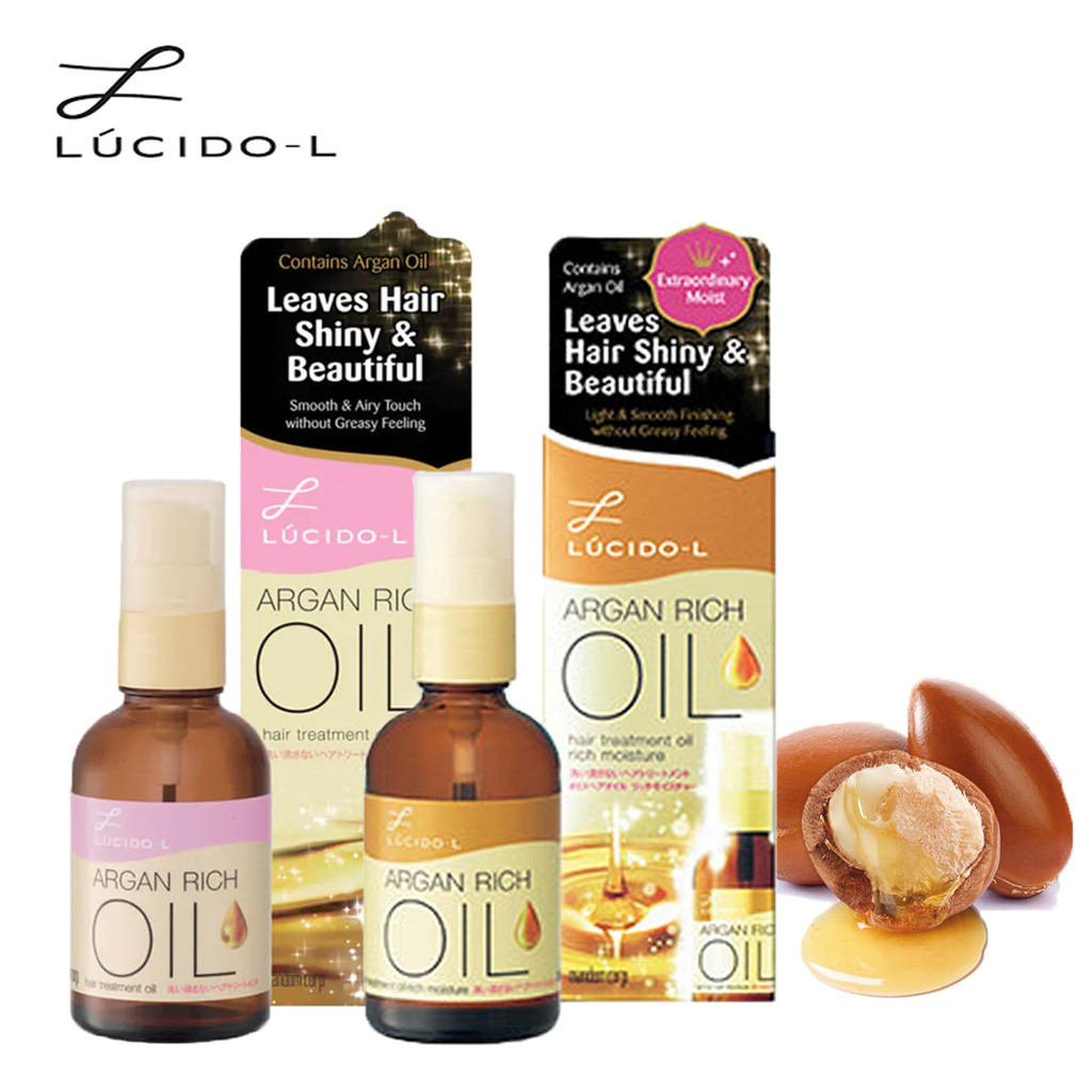 Lucido-L Argan Rich Hair Treatment Oil (60ml) Smooth / Moist | Shopee ...