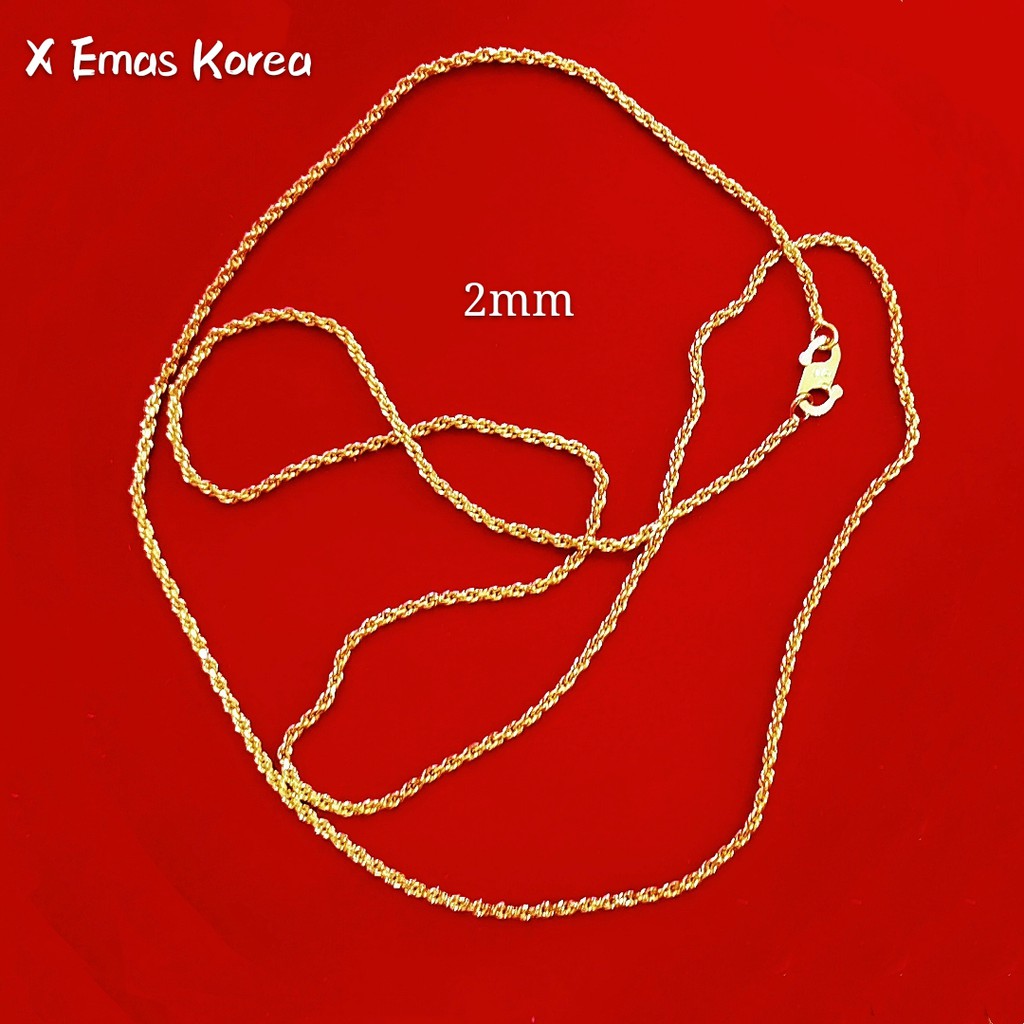 RANTAI leher pintal 2mm/70cm EMAS BANGKOK kalung necklace | Shopee Malaysia