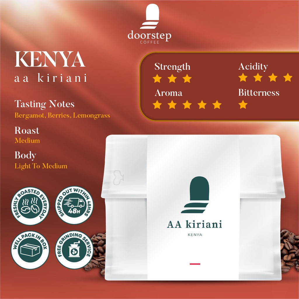 Doorstep Kenya AA Single Origins Arabica Coffee Bean 咖啡 (200g) | Shopee ...