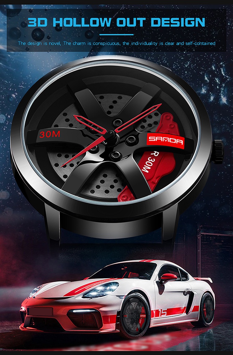 ANDA Wheel Rim Hub Watch Men Watches Rotation Rotating Dial Quartz ...