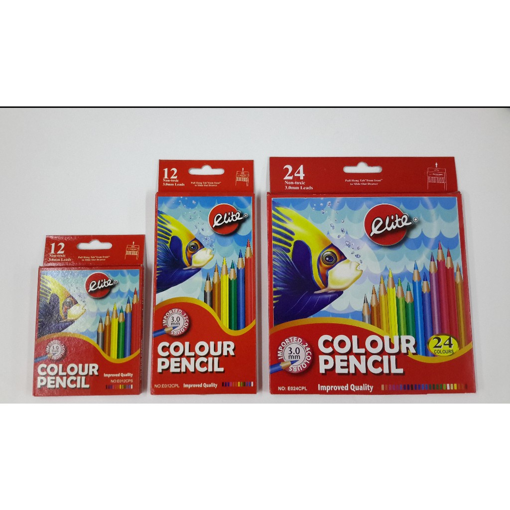 ELITE COLOUR PENCIL ( 12 COL & 24 COL) | Shopee Malaysia