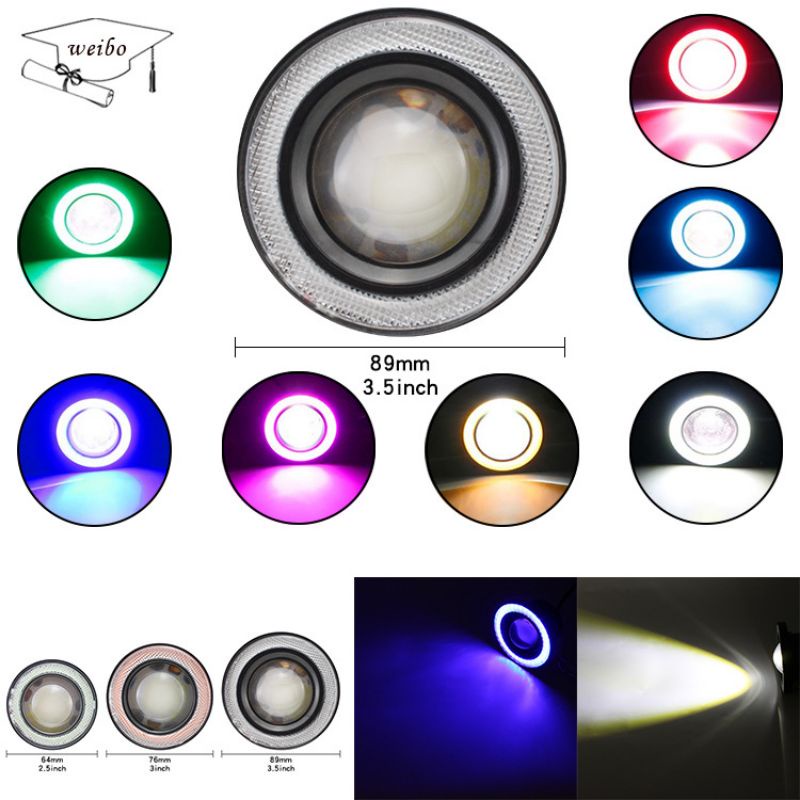 Car COB LED Angel Eyes Fog Light ring Lens Projector | Shopee Malaysia