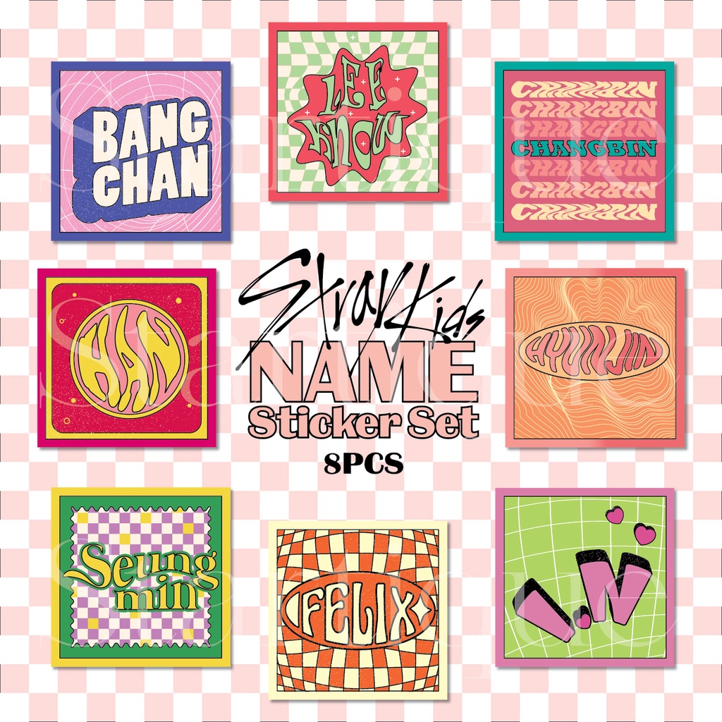 STRAY KIDS NAME GLITTER STICKER SET [8PCS] | Shopee Malaysia