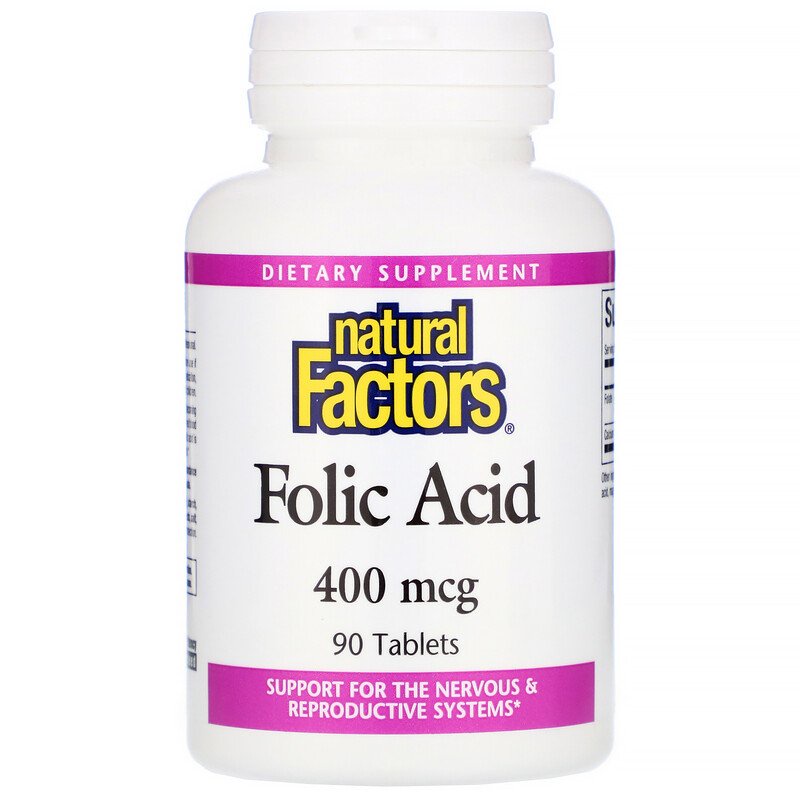 Natural Factors, Folic Acid, Support Nervous & Reproductive System ...