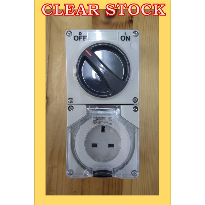 CLEAR STOCK!!! SCHNEIDER S56C313GY S56 SWITCHED SOCKET OUTLET 250V ac ...