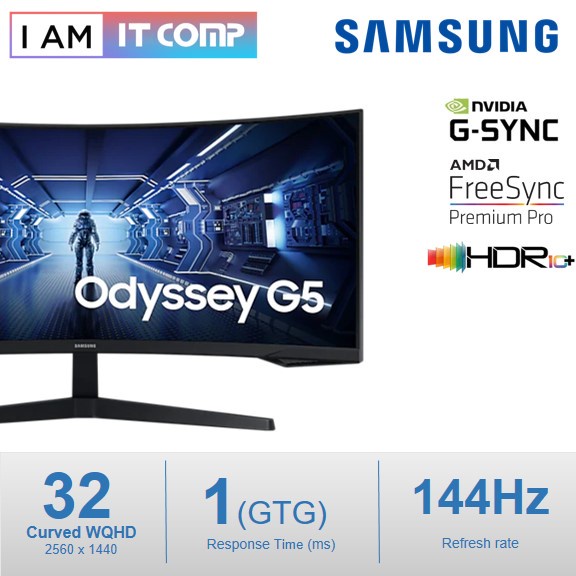SAMSUNG Odyssey G5 32 Inch LC32G55TQWEXXM WQHD(2560X1440) Curved 1MS ...