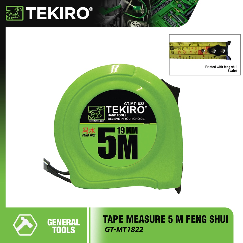 TEKIRO GT-MT1822 Feng Shui Measurement Tape With Feng Shui Scale Tape ...