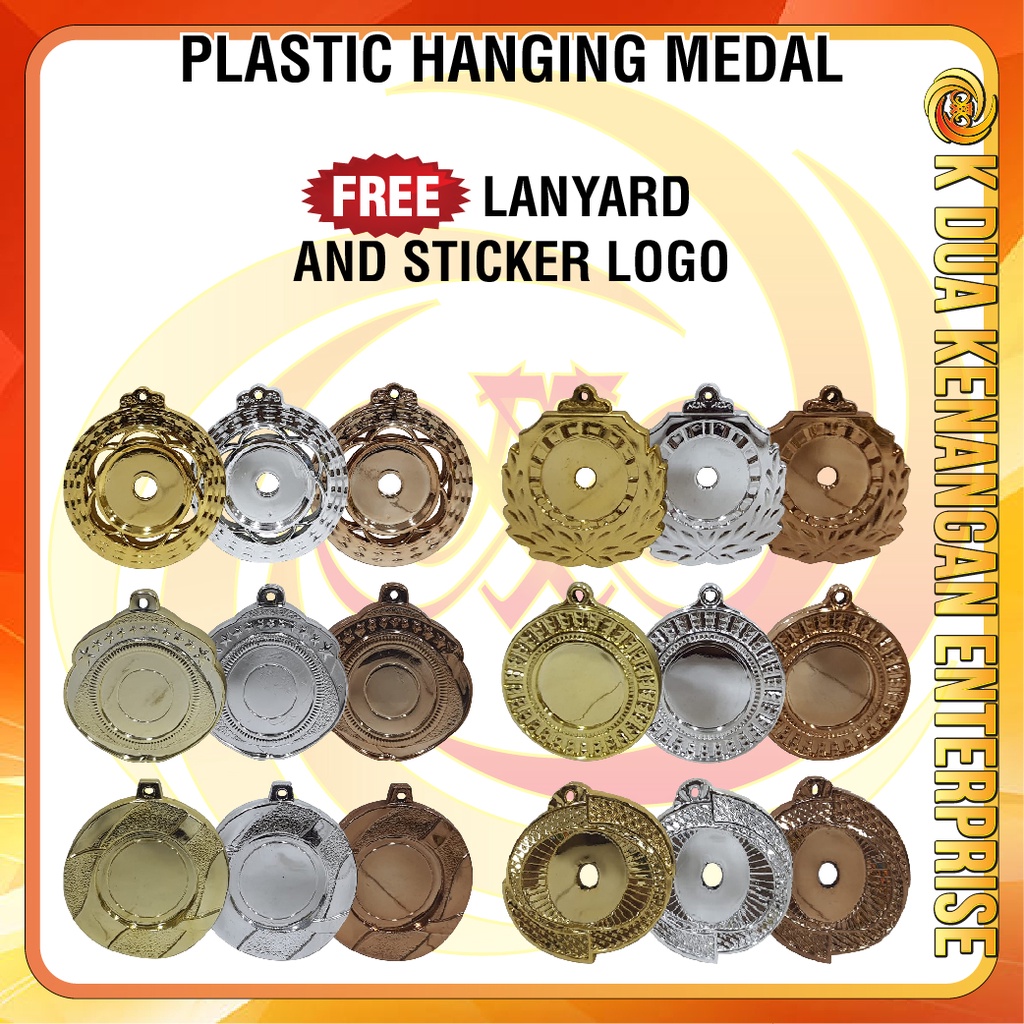 Plastic Hanging Medal (GOLD, SILVER, BRONZE) With Ribbon (Logo and ...