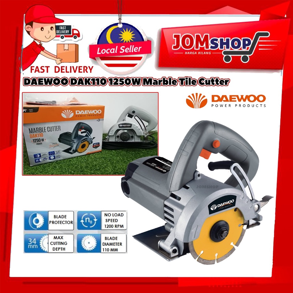 Daewoo DAK110 Marble Cutter Circular Saw Tile Cutter Heavy Duty Machine Cutter Mesin Potong ...
