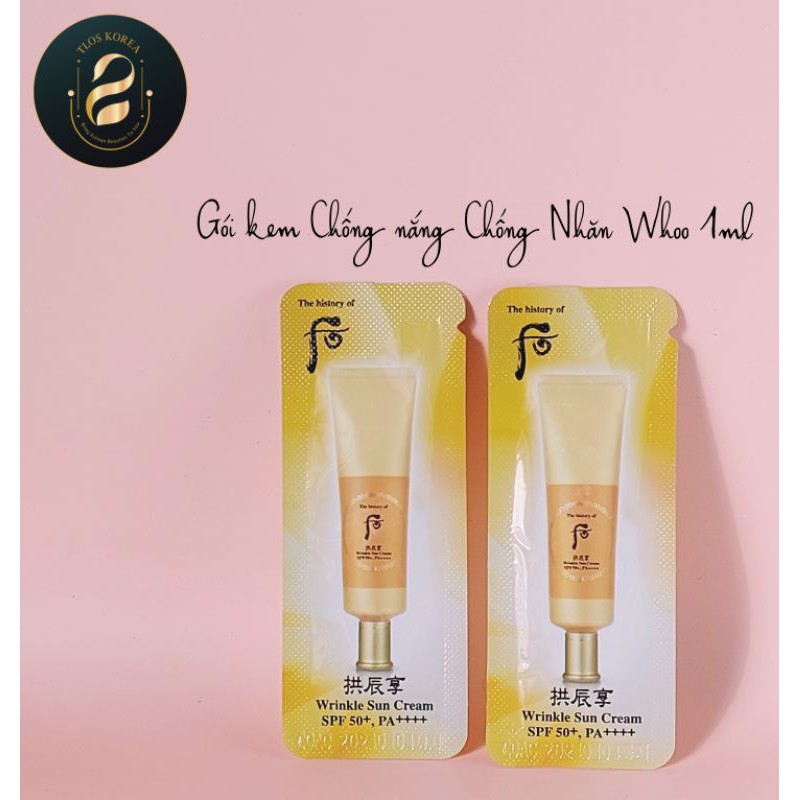 Sample Package Of WHOO Yellow WHOO JIN HAE YOON WRINKLE SUN CREAM 1ml ...