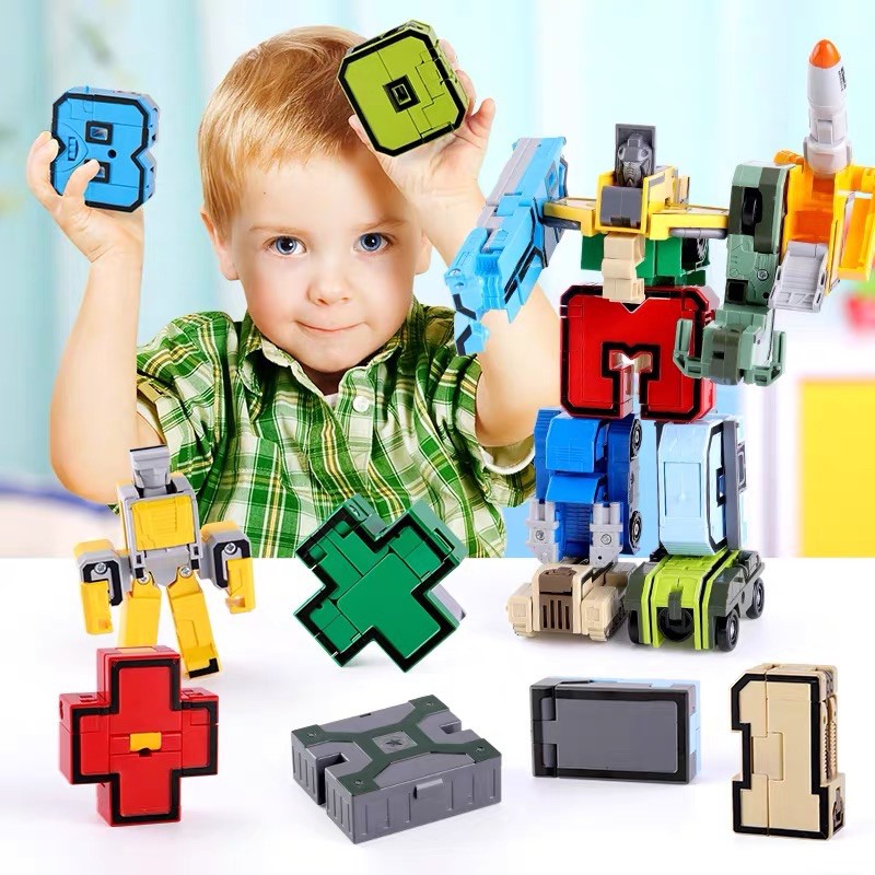 Ready Stock Numbers Robot Building Blocks Transformation Numbers Robots ...