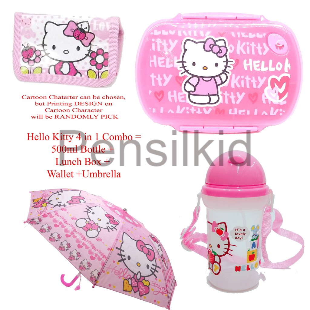 ( Raya ship in 24Hr) EasyFamily 4 in 1 Combo Hello Kitty 1 Lunch Box+ 1 ...
