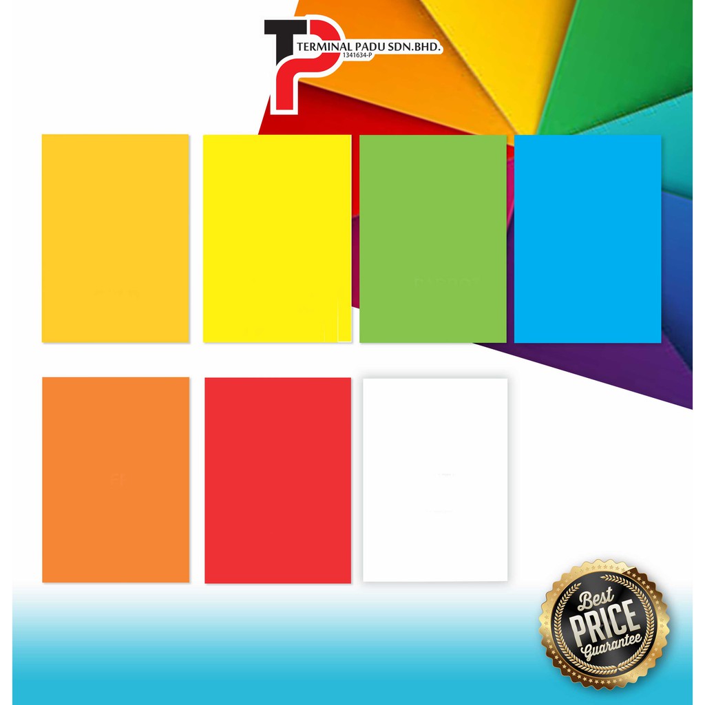 3 Sheet Colour Card A4 / A4 Premium Color Card (160gsm x 20/40/100's ...