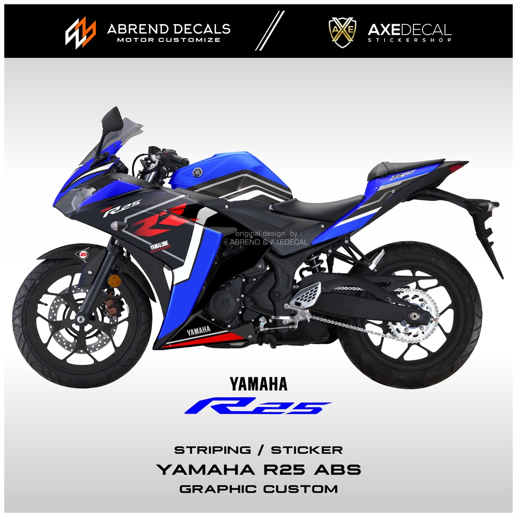Striping Yamaha R25 V1 ABS Livery Krt RR / Motorcycle Sticker R 25 ...