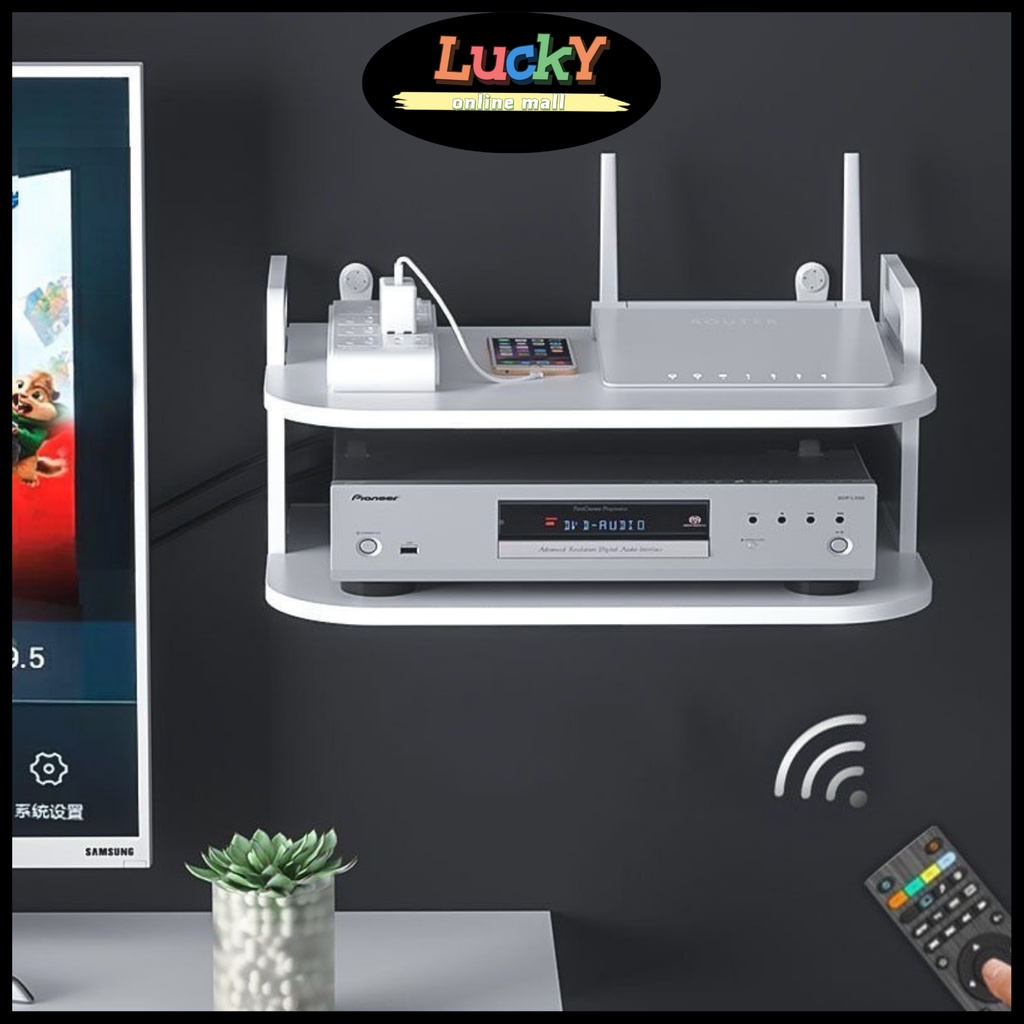 [LUCKY] Wifi DVD Rack TV Box Shelf Wall Mounted Router Bracket DVD ...