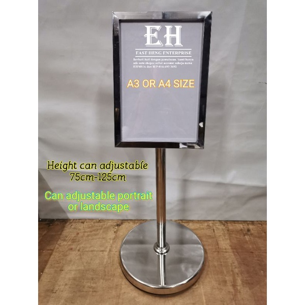 Heavy Duty Adjustable Signboard Stand A3/A4 Queue Stand Q Pole sign ...