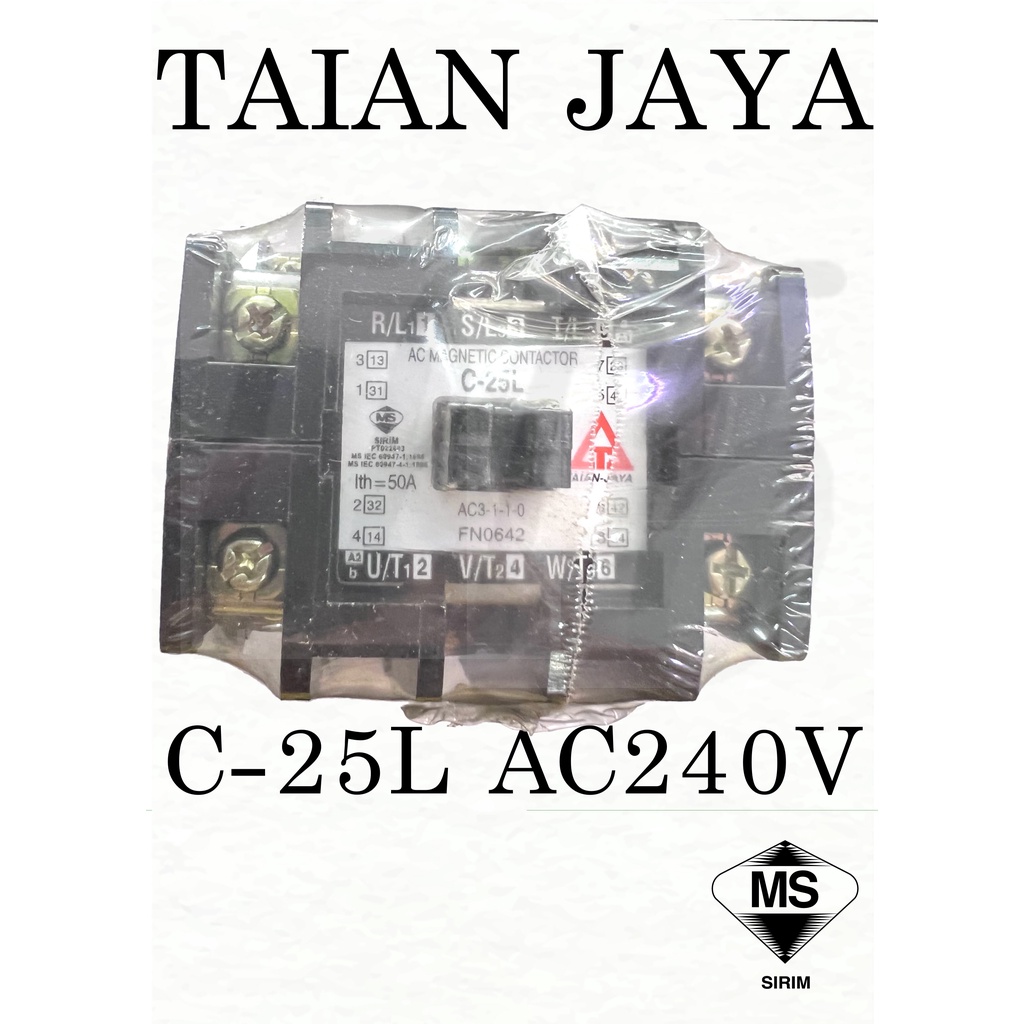 TAIAN-JAYA AC MAGNETIC CONTACTOR (C-25L / C-35L/ C-50L) | Shopee Malaysia